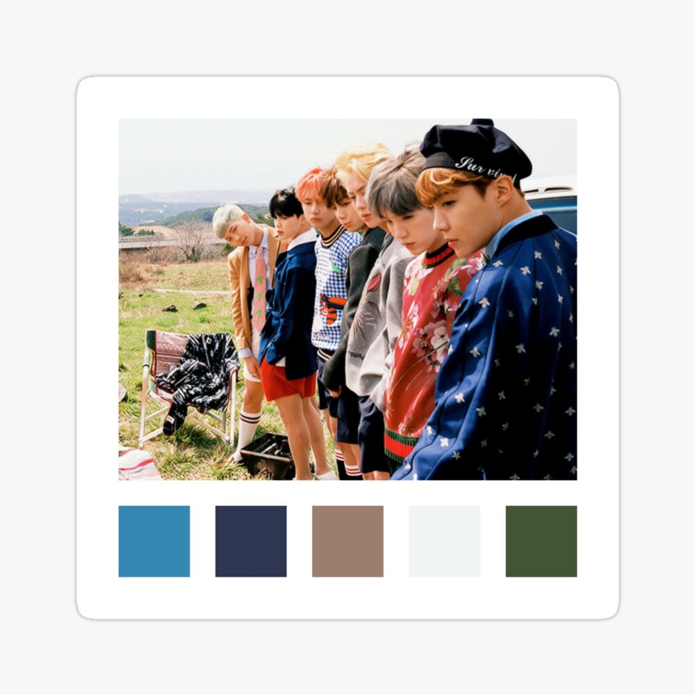 Kira .945 Sticker - Bts Young Forever Group Pantone Collage - Hot ...
