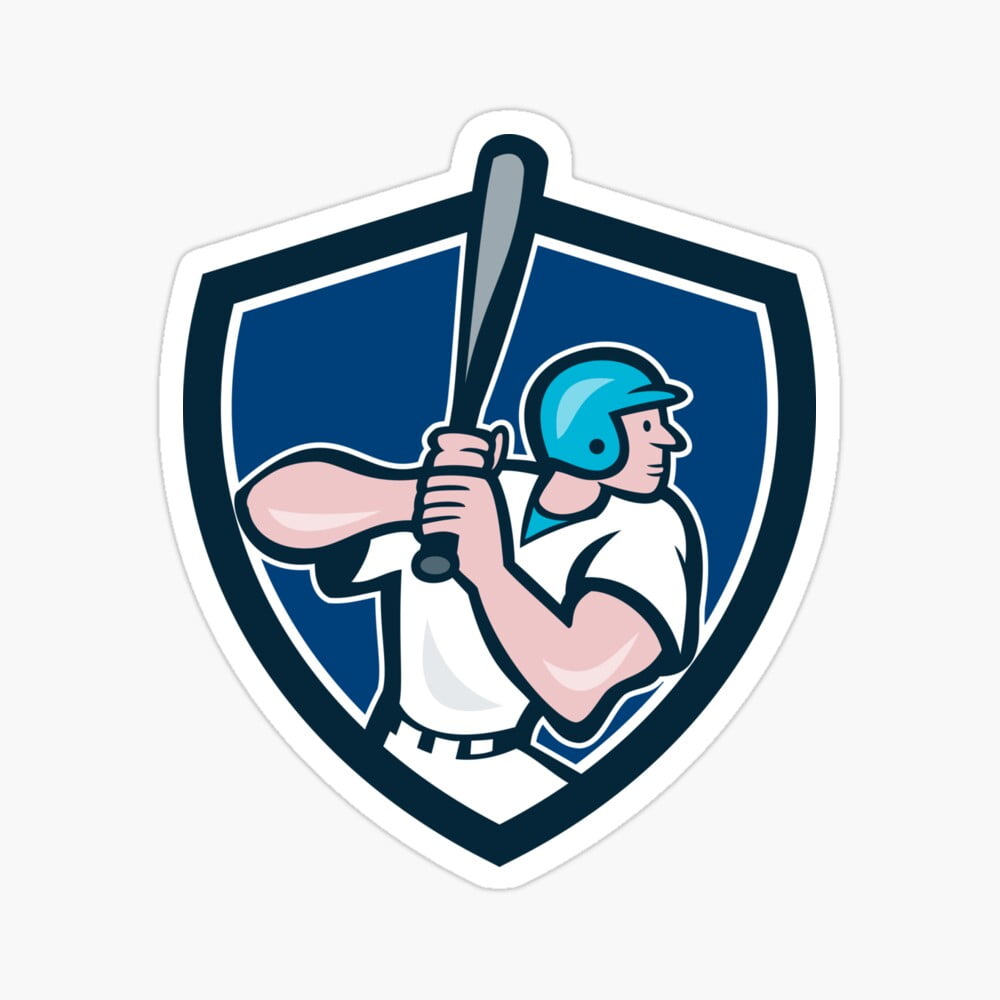 Kira .9536 Sticker - Baseball Player Batting Shield Cartoon - Hot ...