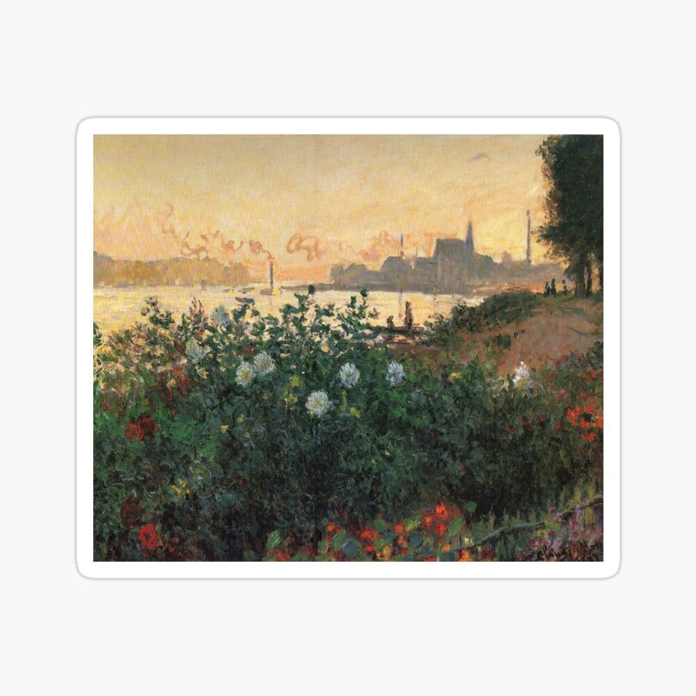 Kira .974 Sticker - Flowers On The Riverbank At Argenteuil, 1877 By ...