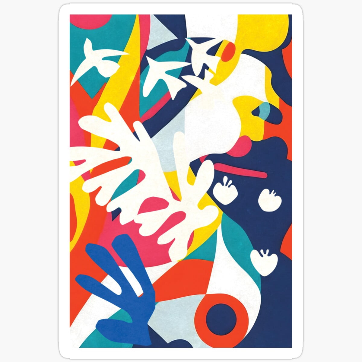 Kira Abstract Matisse Cut Out Glossy Sticker Waterproof Sticker for ...