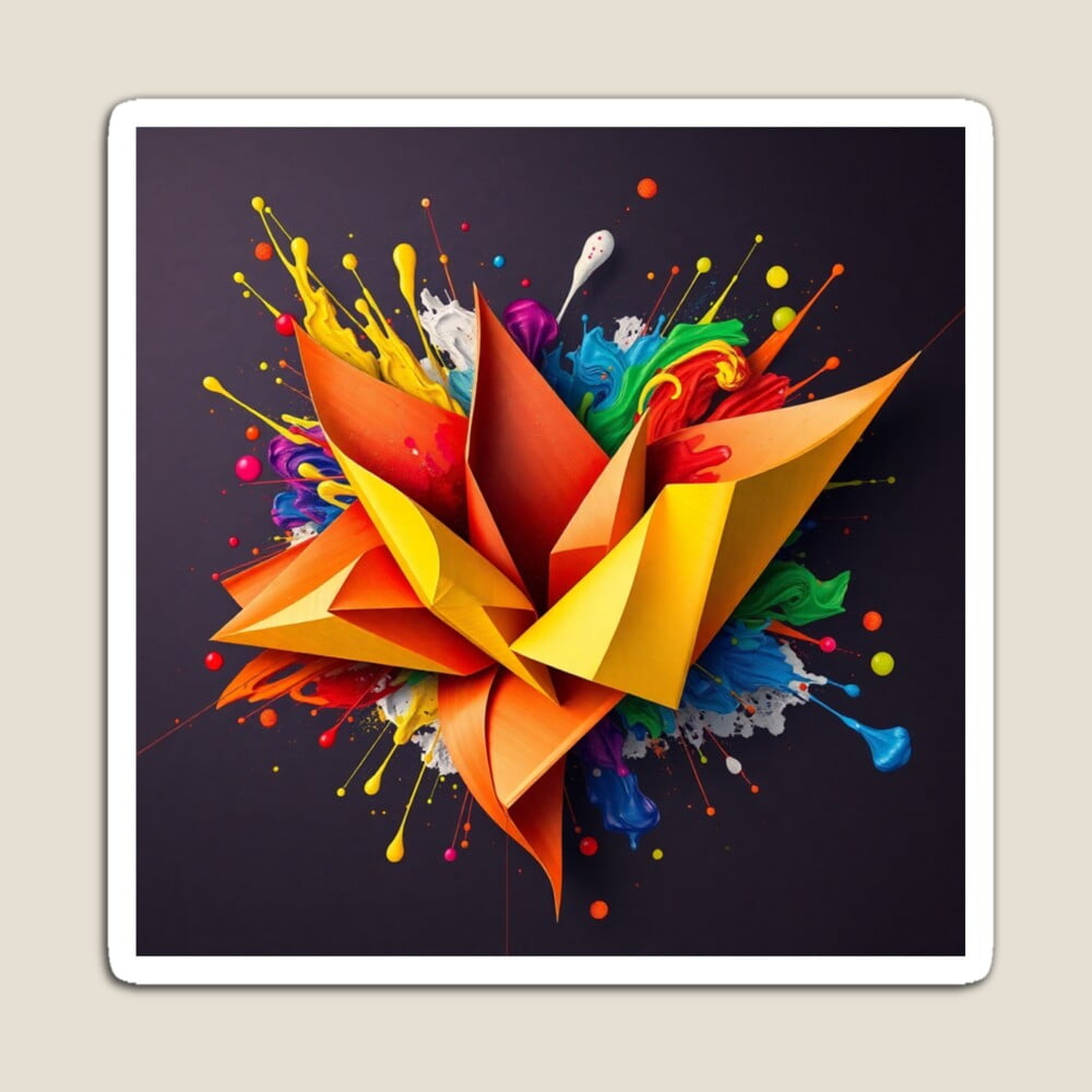 Kira - Abstract Paint Splash With Lines And Strokes Sticker - 7093 Hot ...