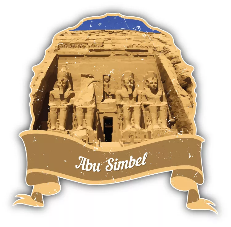 Kira Abu Simbel Egypt World Landmark Grunge Travel Car Bumper Sticker ...