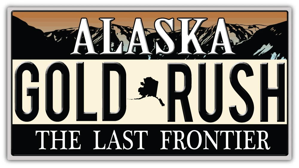 Kira Alaska State USA Gold Rush Emblem Car Bumper Sticker Decal ...