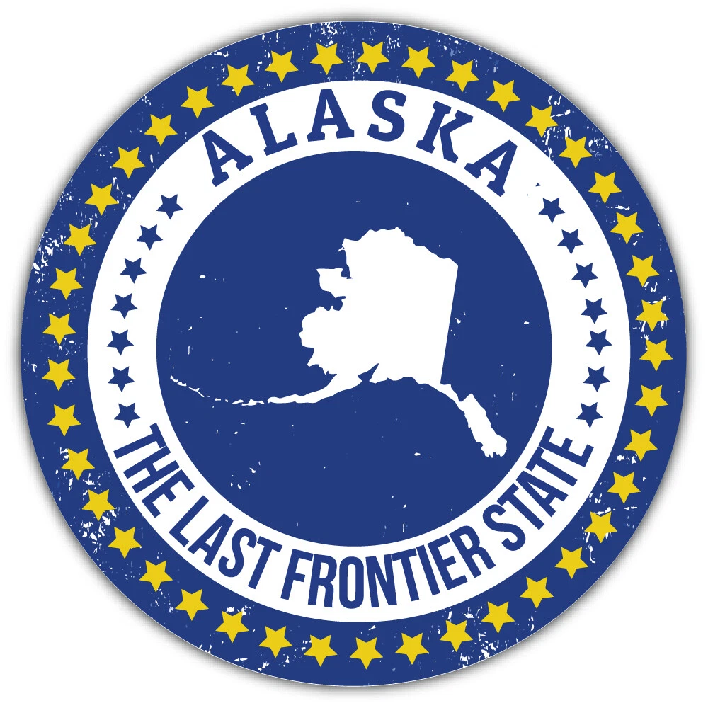 Kira Alaska USA The Last Frontier State Grunge Badge Car Bumper Sticker ...