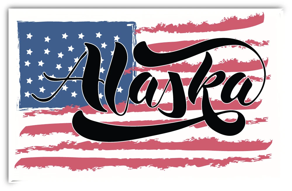 Kira Alaska USA State Flag Slogan Car Bumper Sticker Decal Waterproof ...