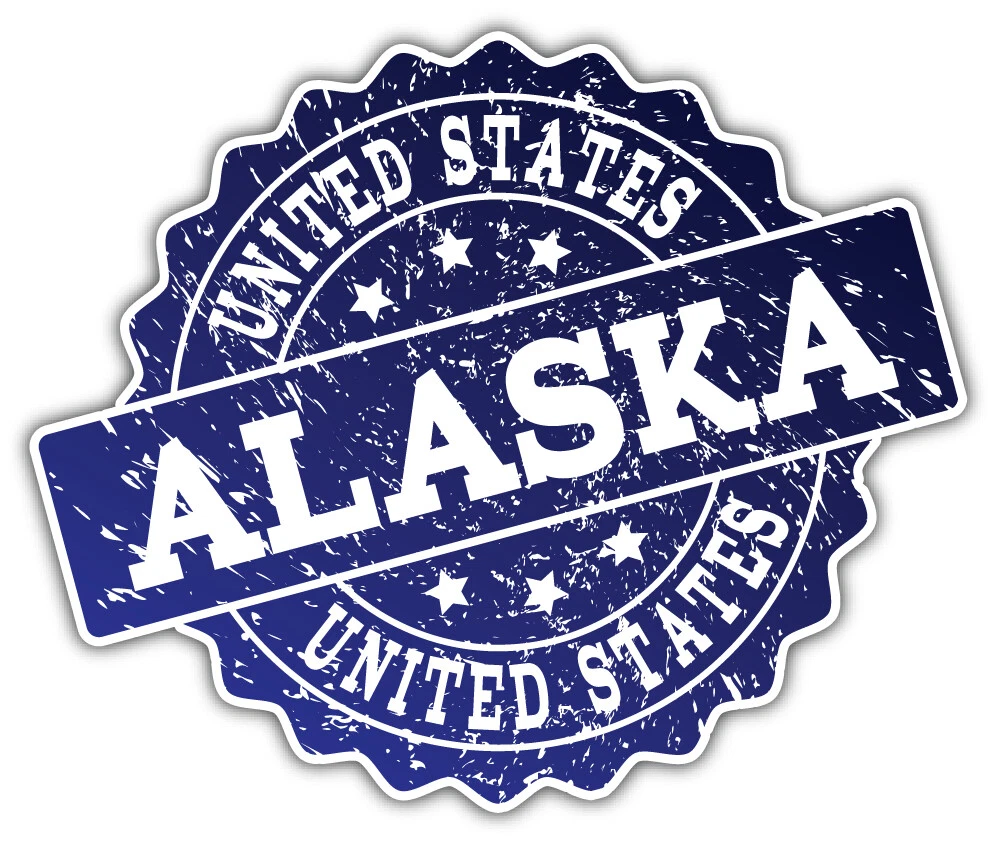Kira Alaska USA State Grunge Badge Car Bumper Sticker Decal Waterproof ...