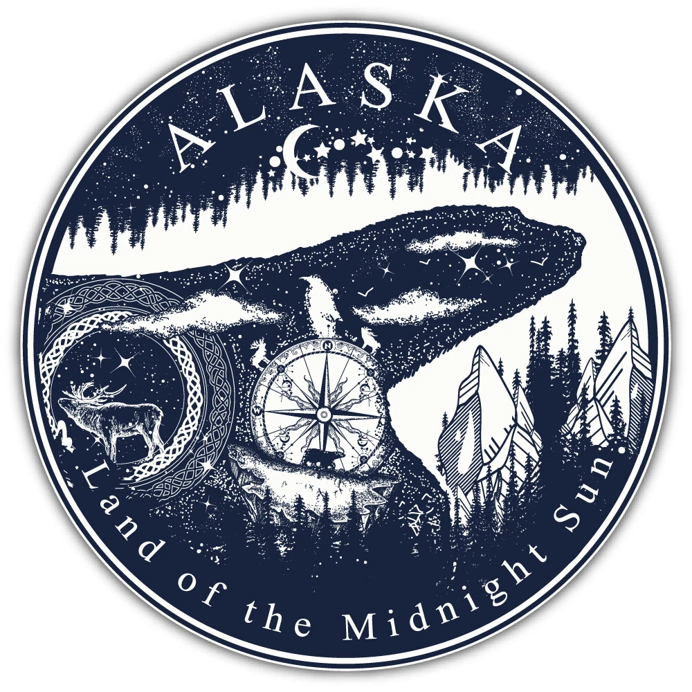 Kira Alaska USA State Grunge Car Bumper Sticker Decal Waterproof ...