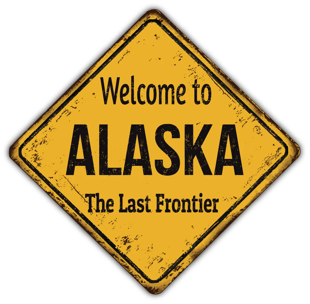 Kira Alaska USA State Grunge Welcome Emblem Car Bumper Sticker Decal ...