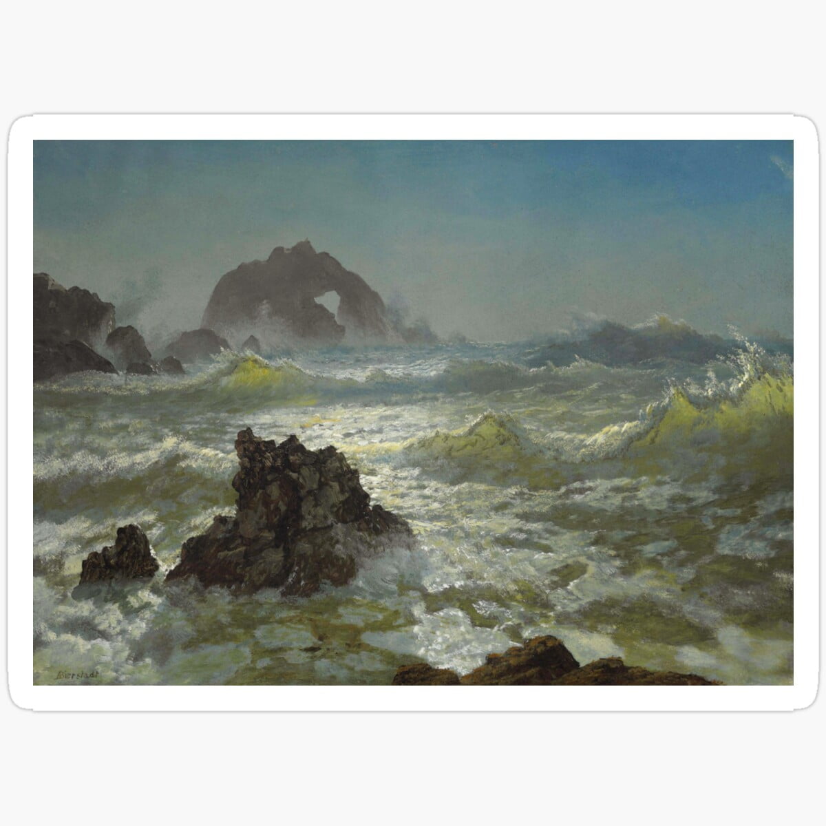 Kira Albert Bierstadt Seal Rock, California Glossy Sticker Waterproof ...