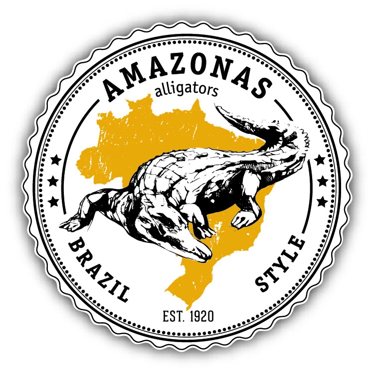 Kira Amazonas Style Brazil Alligators Label Car Bumper Sticker Decal ...