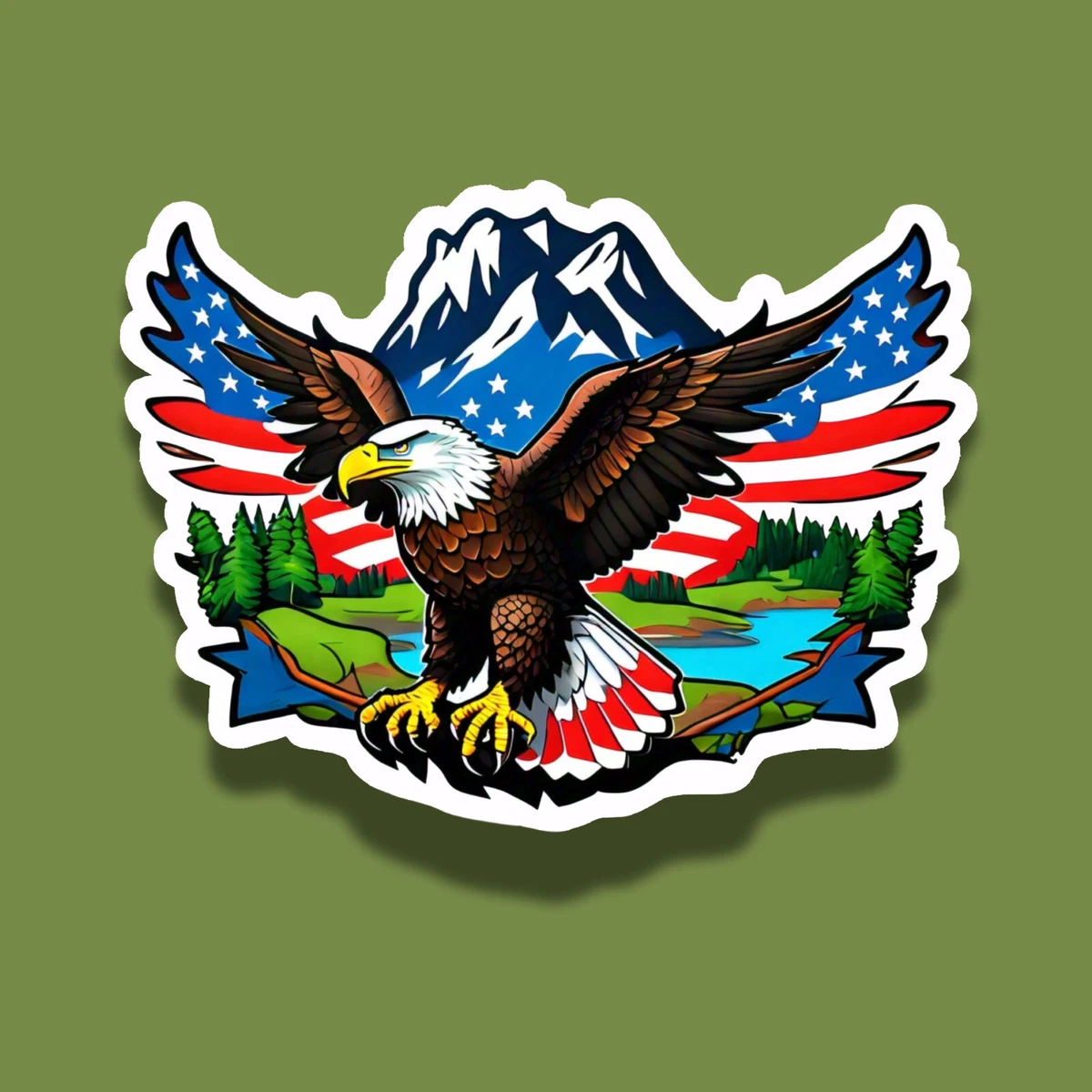 Kira American Eagle Scene USA United States Vinyl Sticker Waterproof ...