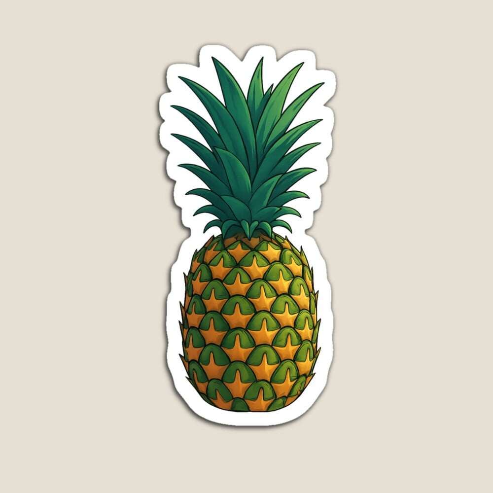 Kira - Anime Style Pineapple Transparent Background Sticker - 950 ...