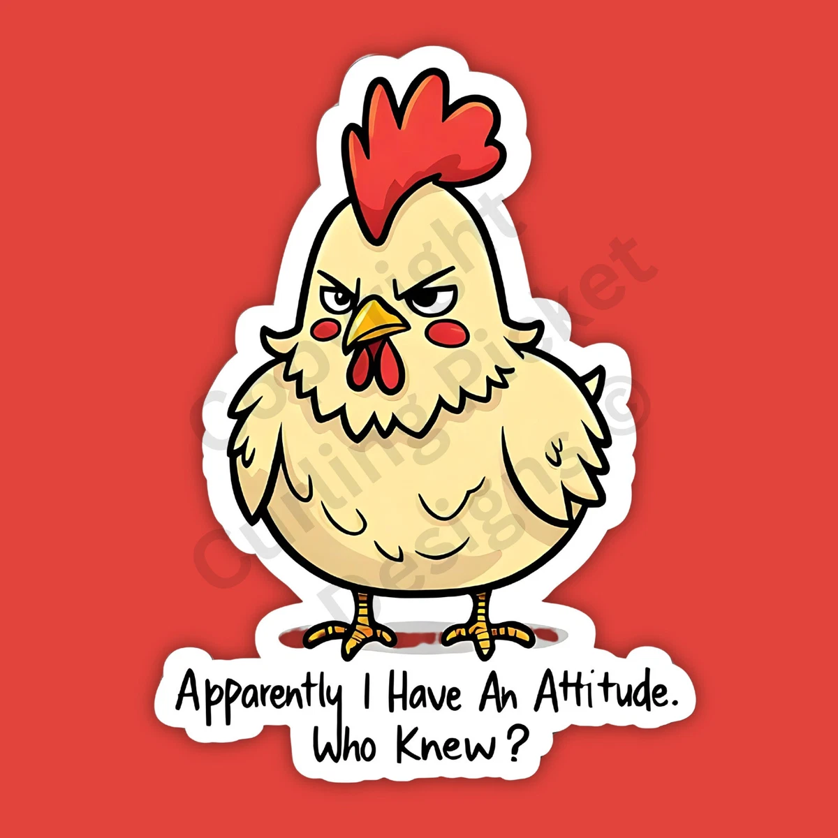 Kira Apparently I Have An Attitude Pet Chicken Farm Funny Vinyl Sticker ...