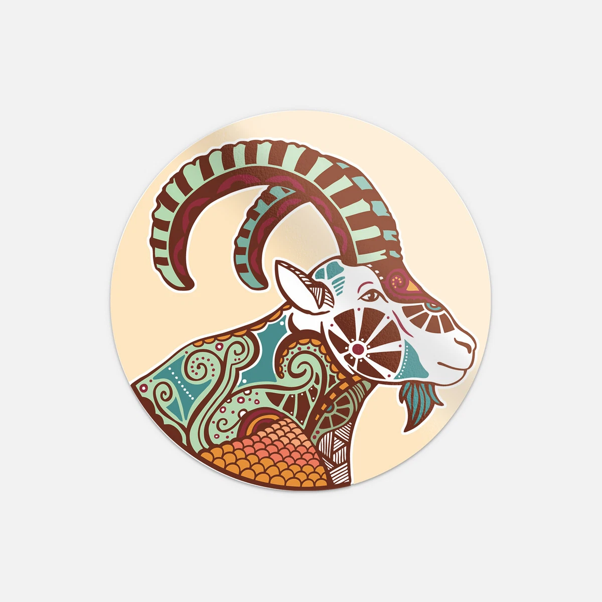 Kira Aries Zodiac Sign Ornament Vinyl Sticker Decal Waterproof Sticker for Water Bottles ...