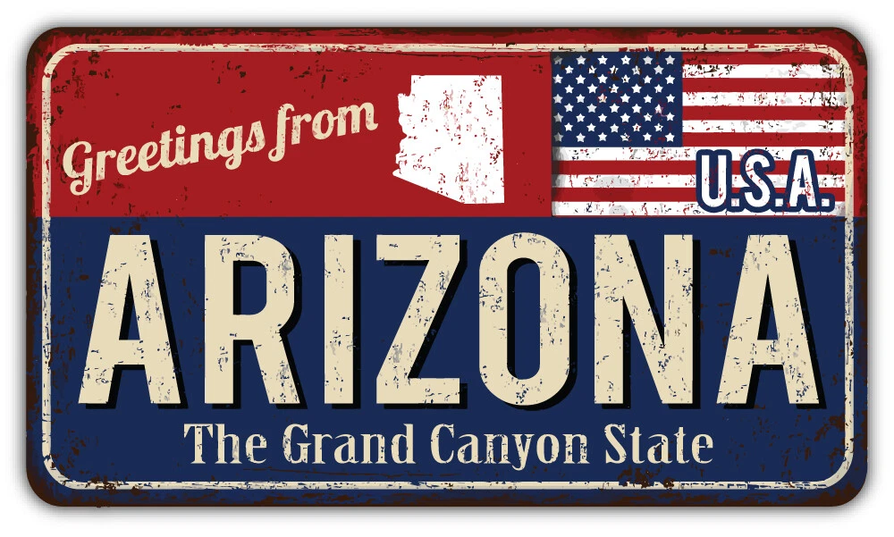 Kira Arizona State USA Grunge Emblem Flag Car Bumper Sticker Decal ...