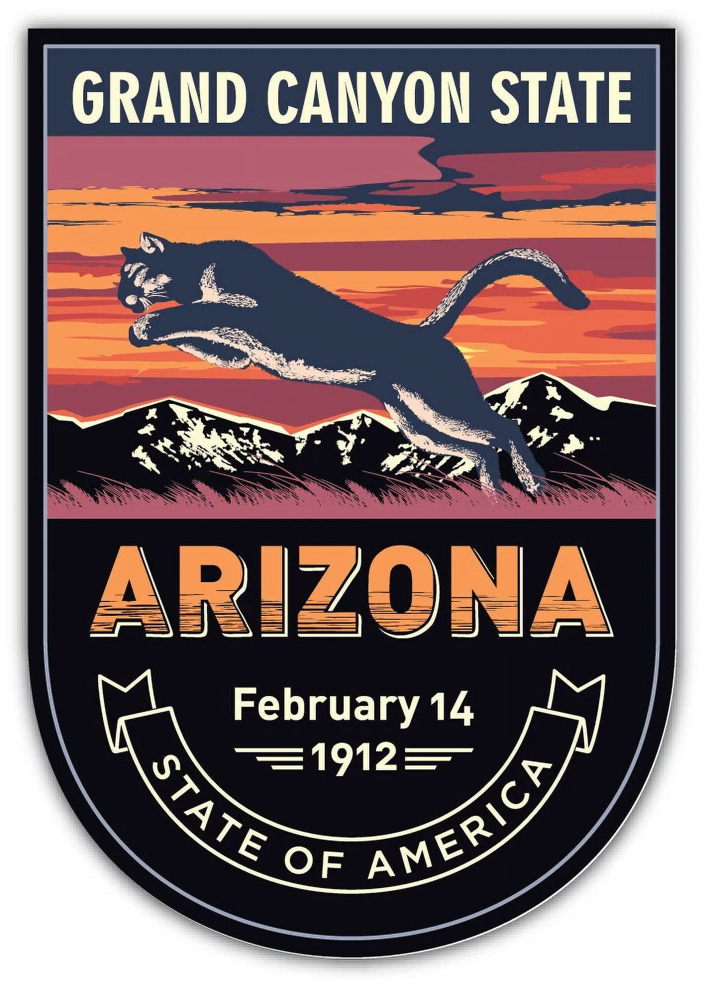 Kira Arizona USA State Emblem Car Bumper Sticker Decal Waterproof ...