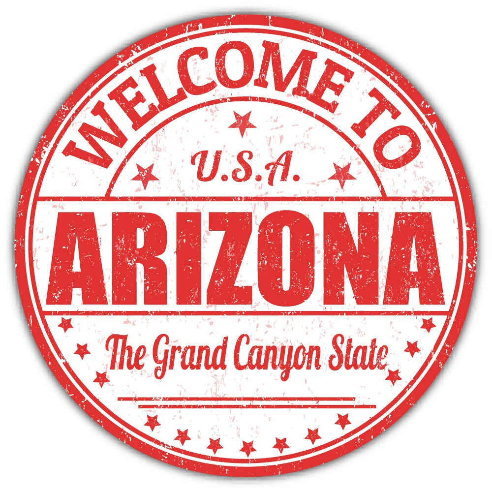 Kira Arizona USA State Grunge Welcome Badge Car Bumper Sticker Decal ...