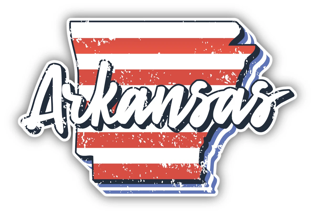 Kira Arkansas USA State Map Flag Vinyl Sticker Decal Waterproof Sticker ...