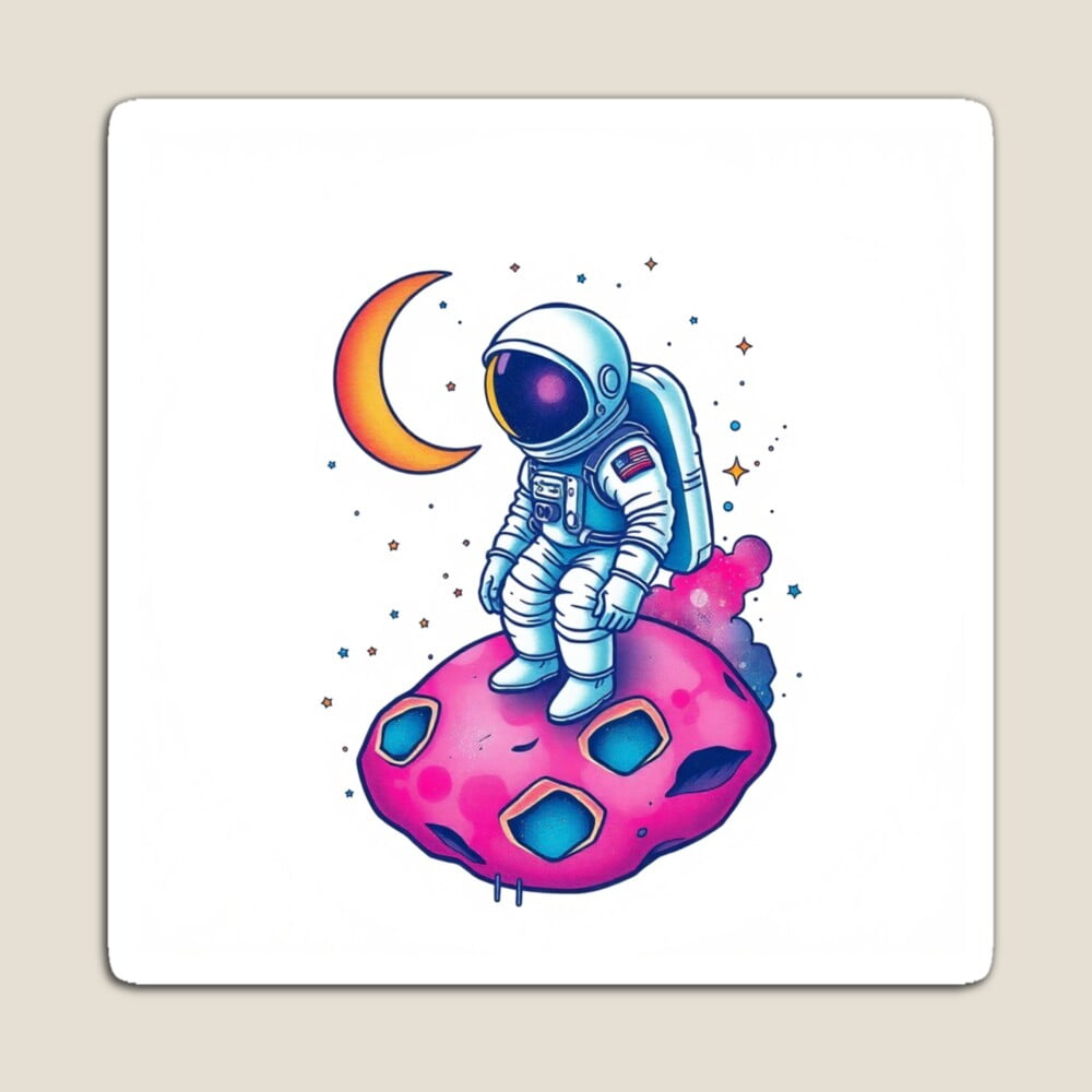 Kira - Astronaut Standing On An Asteroid Sticker - 7089 Hot Trending ...
