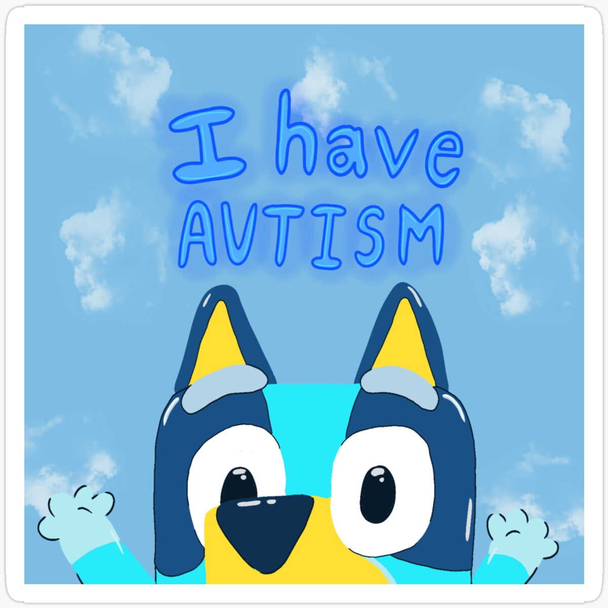 Kira Autism awareness Blue dog Sticker Waterproof Sticker for Water ...