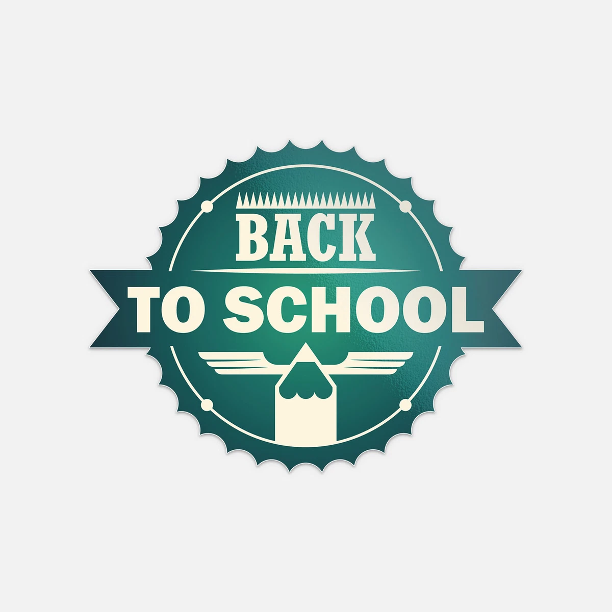 Kira Back To School Education Pen Wings Rubber Vinyl Sticker Decal ...