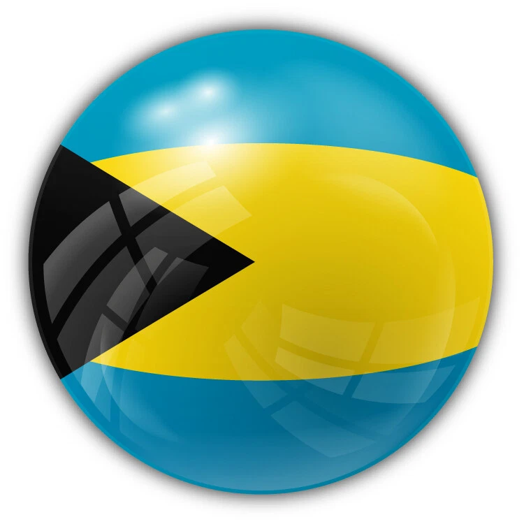 Kira Bahamas Flag Glossy Ball Car Bumper Sticker Decal Waterproof ...