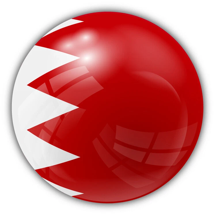 Kira Bahrain Flag Glossy Ball Car Bumper Sticker Decal Waterproof ...