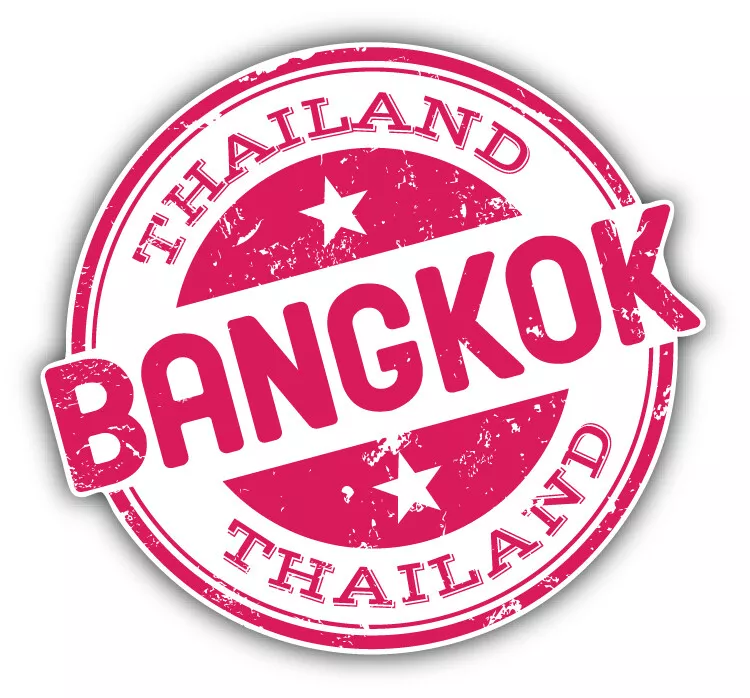 Kira Bangkok Thailand Grunge Travel Stamp Car Bumper Sticker Decal ...