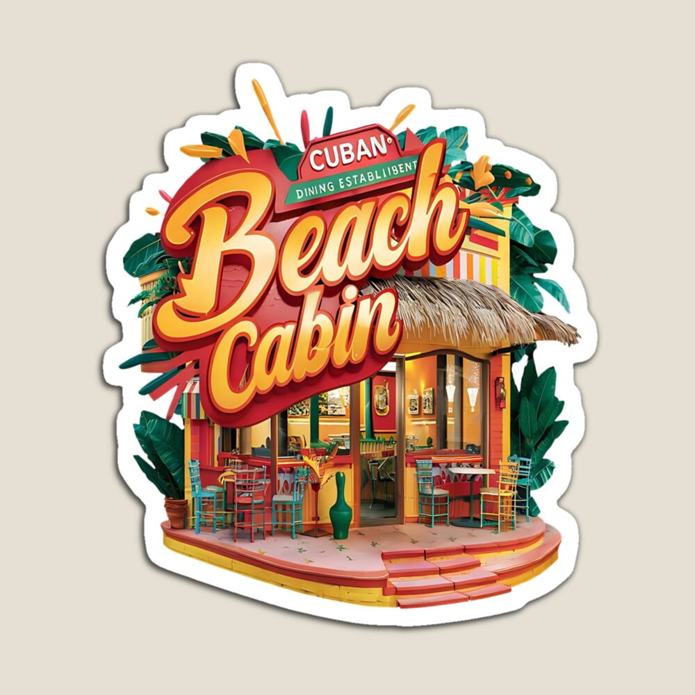 Kira - Beach Cabin - Beach Hut - Beach Restaurant - Beach House Sticker ...