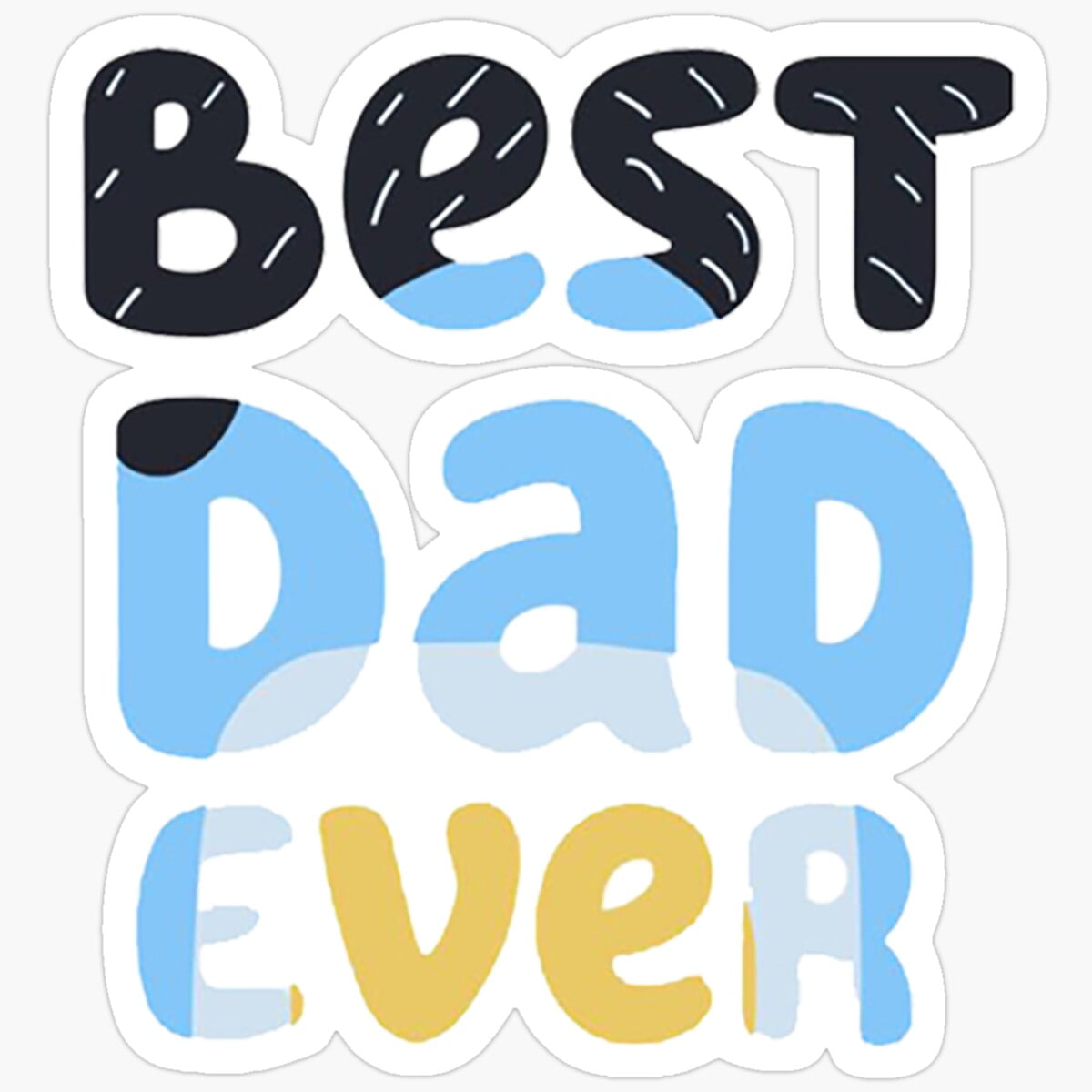 Kira Best Dad Ever Bandit Sticker Waterproof Sticker for Water Bottles ...