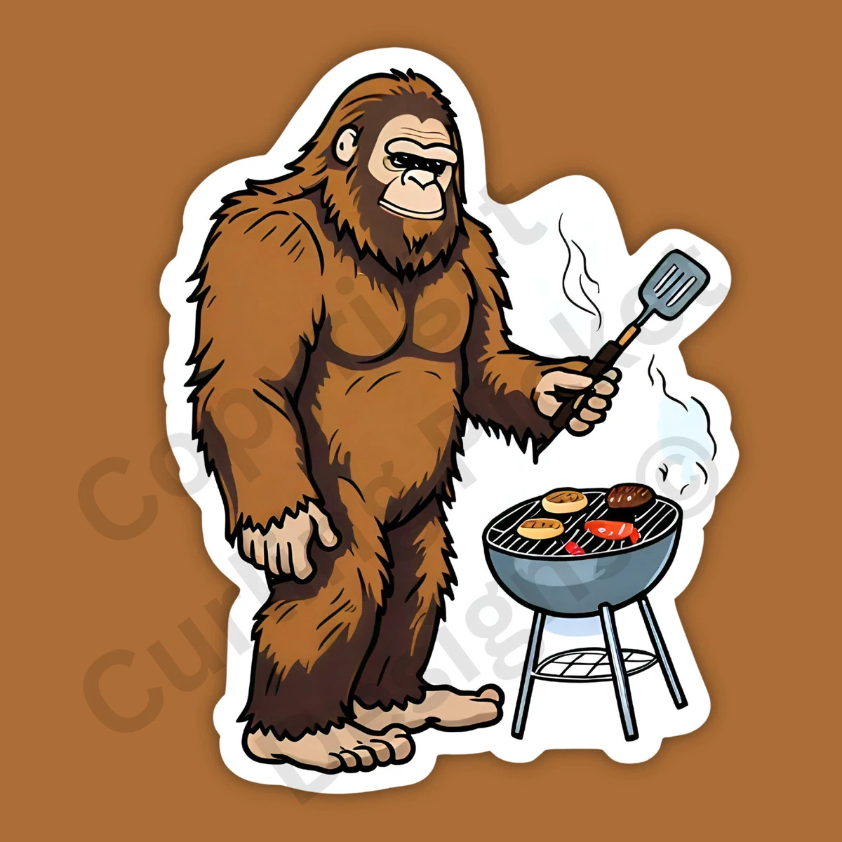 Kira Bigfoot Barbecuing Barbecue Sasquatch Funny Vinyl Sticker ...