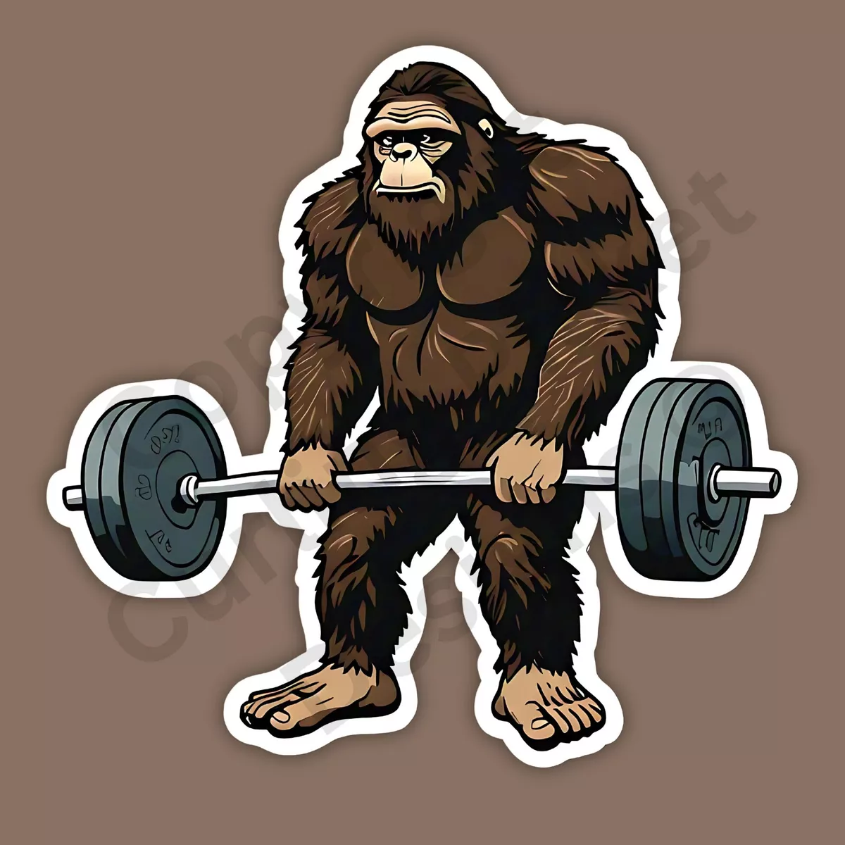 Kira Bigfoot Deadlifting Weights Gym Cryptid Sasquatch Fitness Vinyl ...