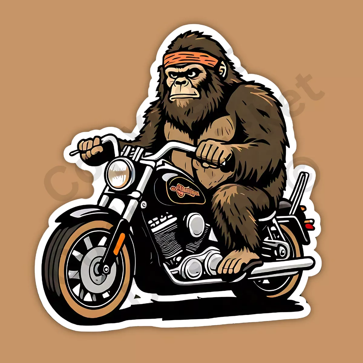 Kira Bigfoot Riding a Motorcycle Sasquatch Crypid Funny Vinyl Sticker ...