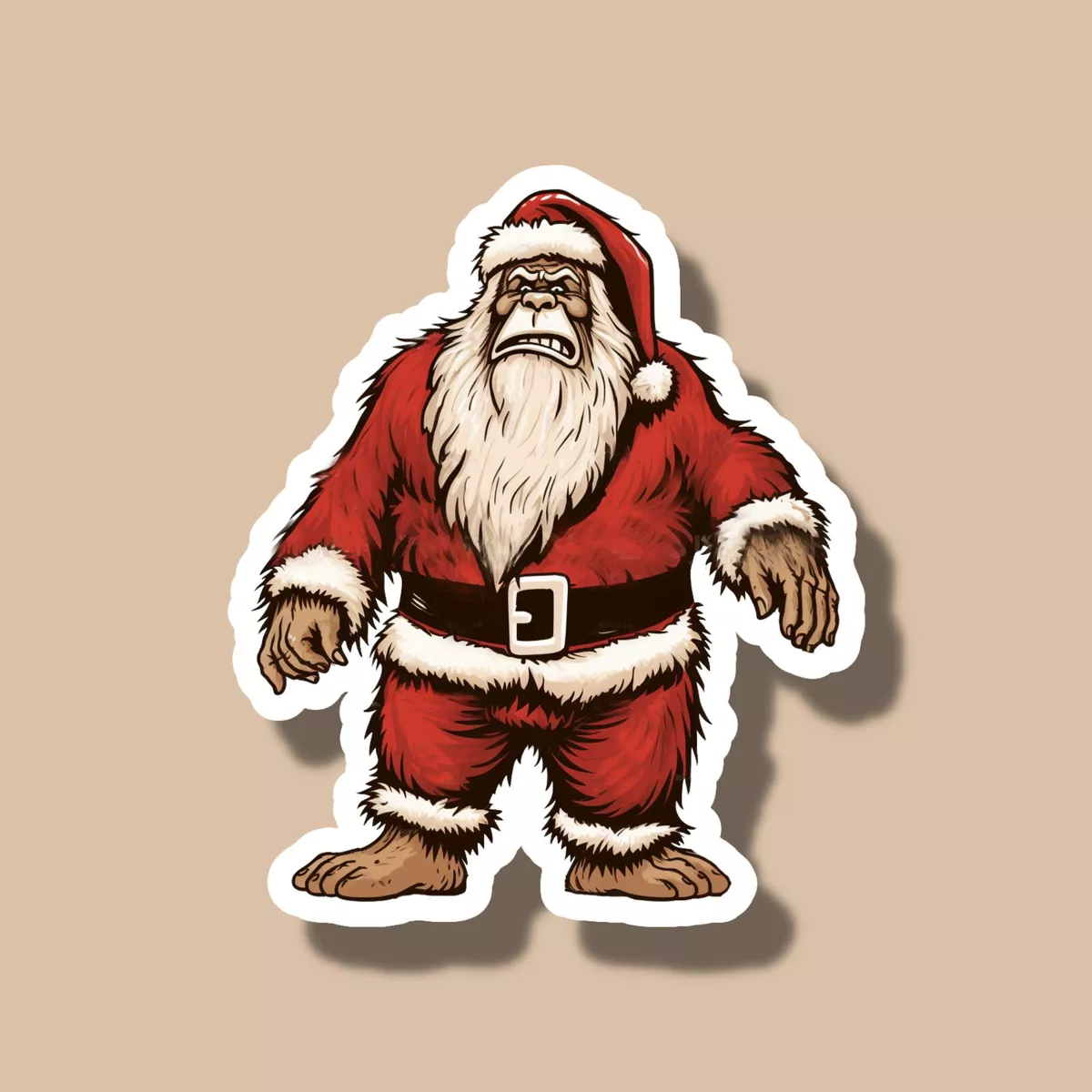 Kira Bigfoot in a Santa Suit Funny Christmas Sasquatch Cryptid Vinyl ...