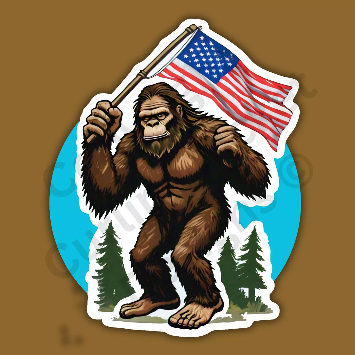 Kira Bigfoot Waving The Forest Sasquatch Cryptid Funny Vinyl Sticker ...