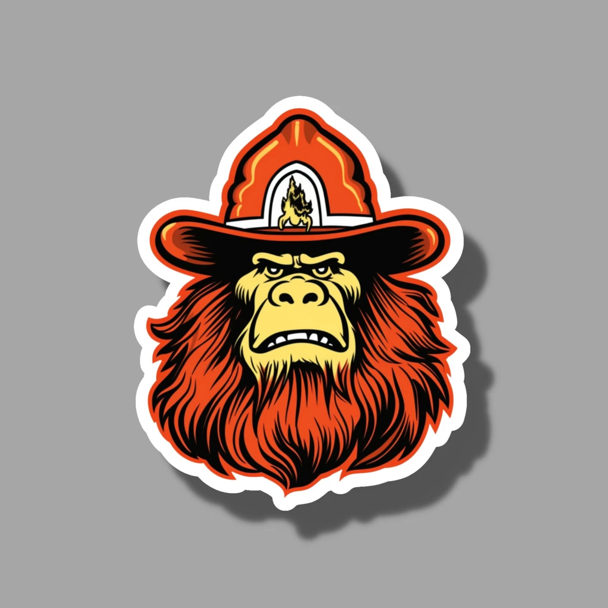 Kira Bigfoot Wearing a Fireman's Helmet Sasquatch Cryptid Cute Vinyl ...