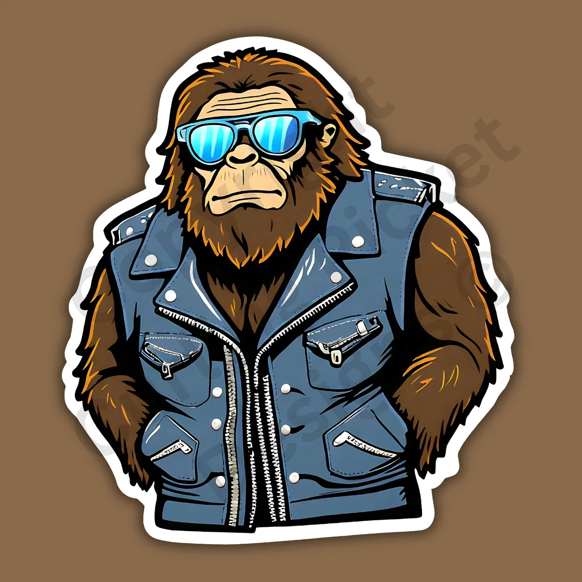 Kira Bigfoot Wearing A Motorcycle Jacket And Sungles Sasquatch Vinyl ...
