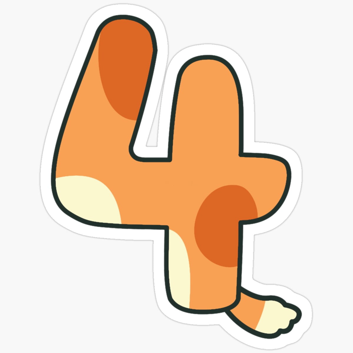 Kira Bingo Inspired Number 4 Sticker Waterproof Sticker for Water ...