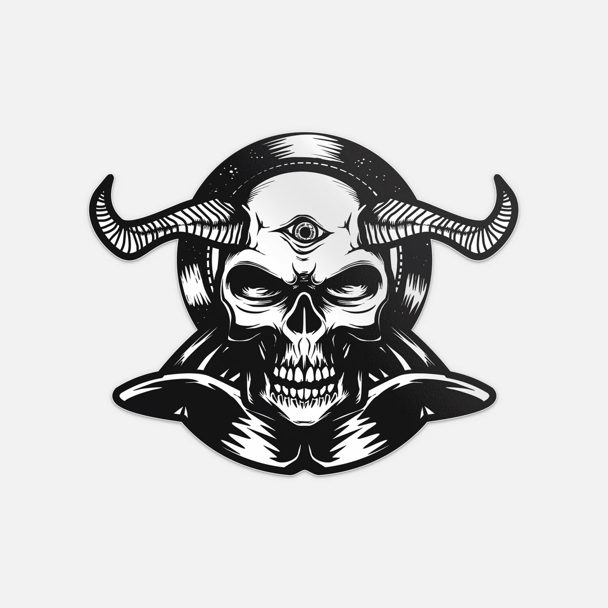 Kira Black And White Devil Torso Horn Vinyl Sticker Decal Waterproof ...