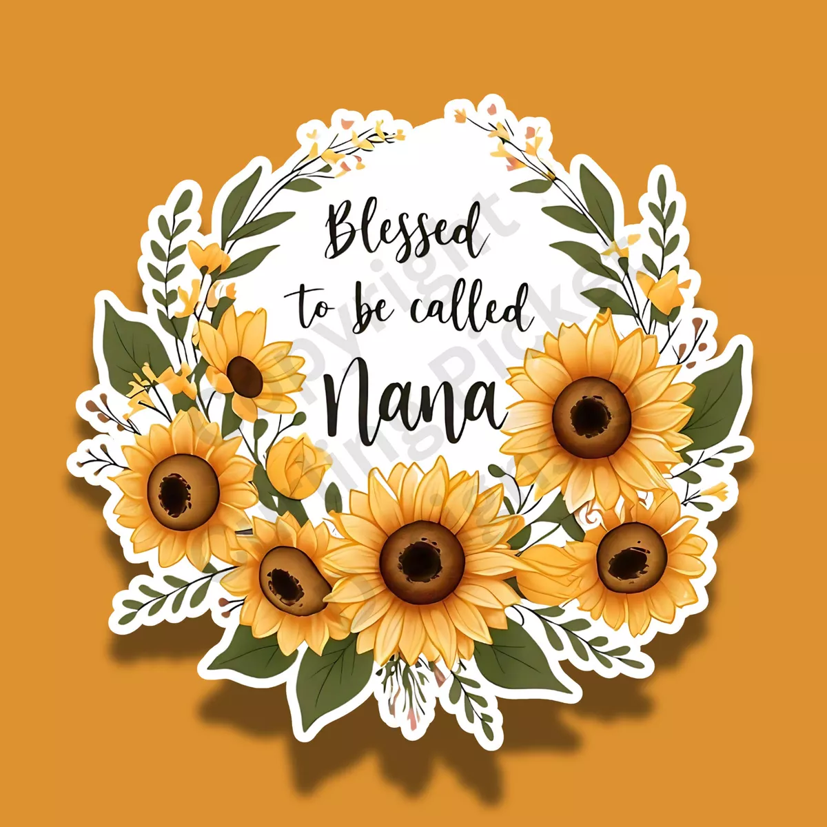 Kira Blessed To Be Called Nana Grandma Sunflowers Vinyl Sticker ...