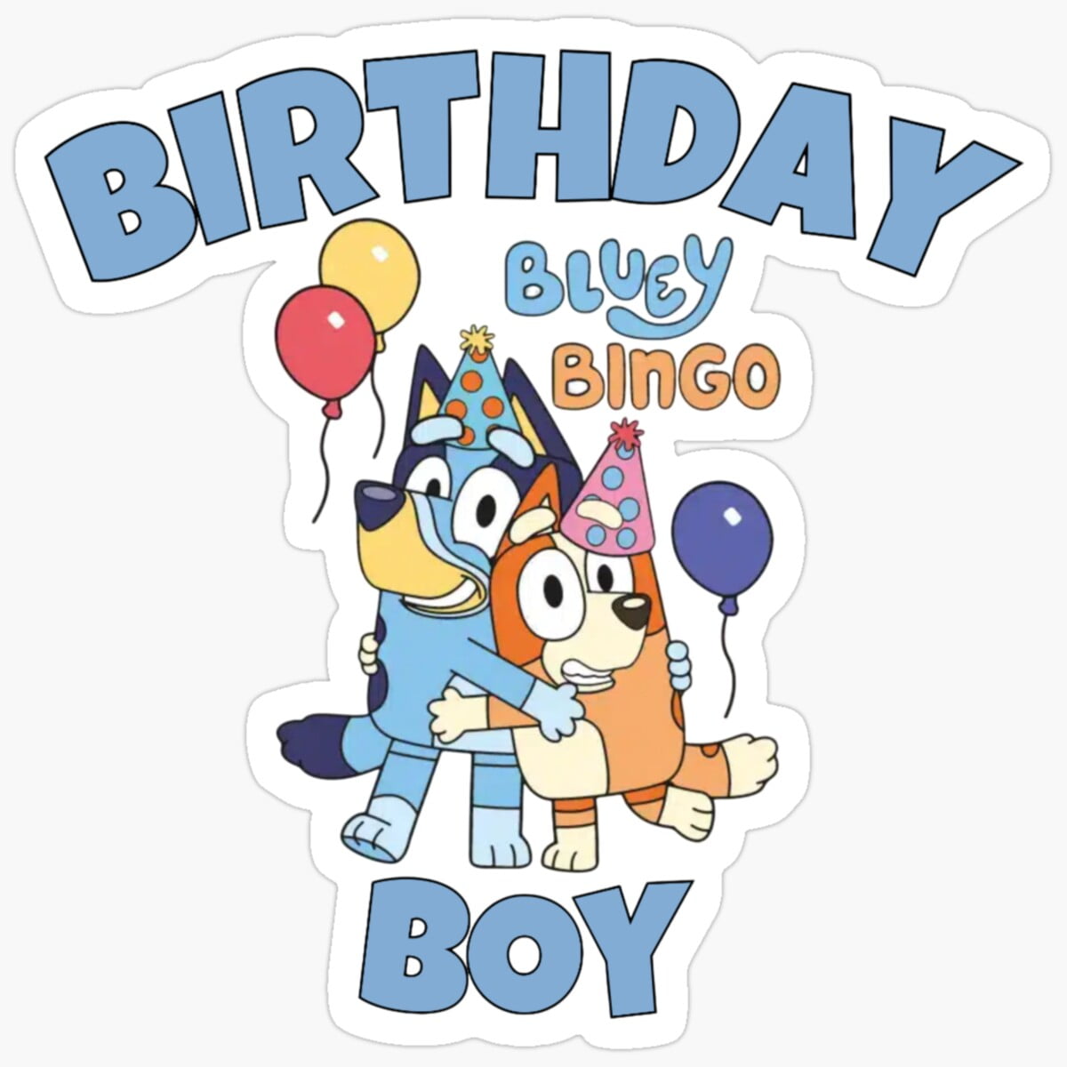 Kira Bluey Birthday Boy Sticker Waterproof Sticker for Water Bottles ...
