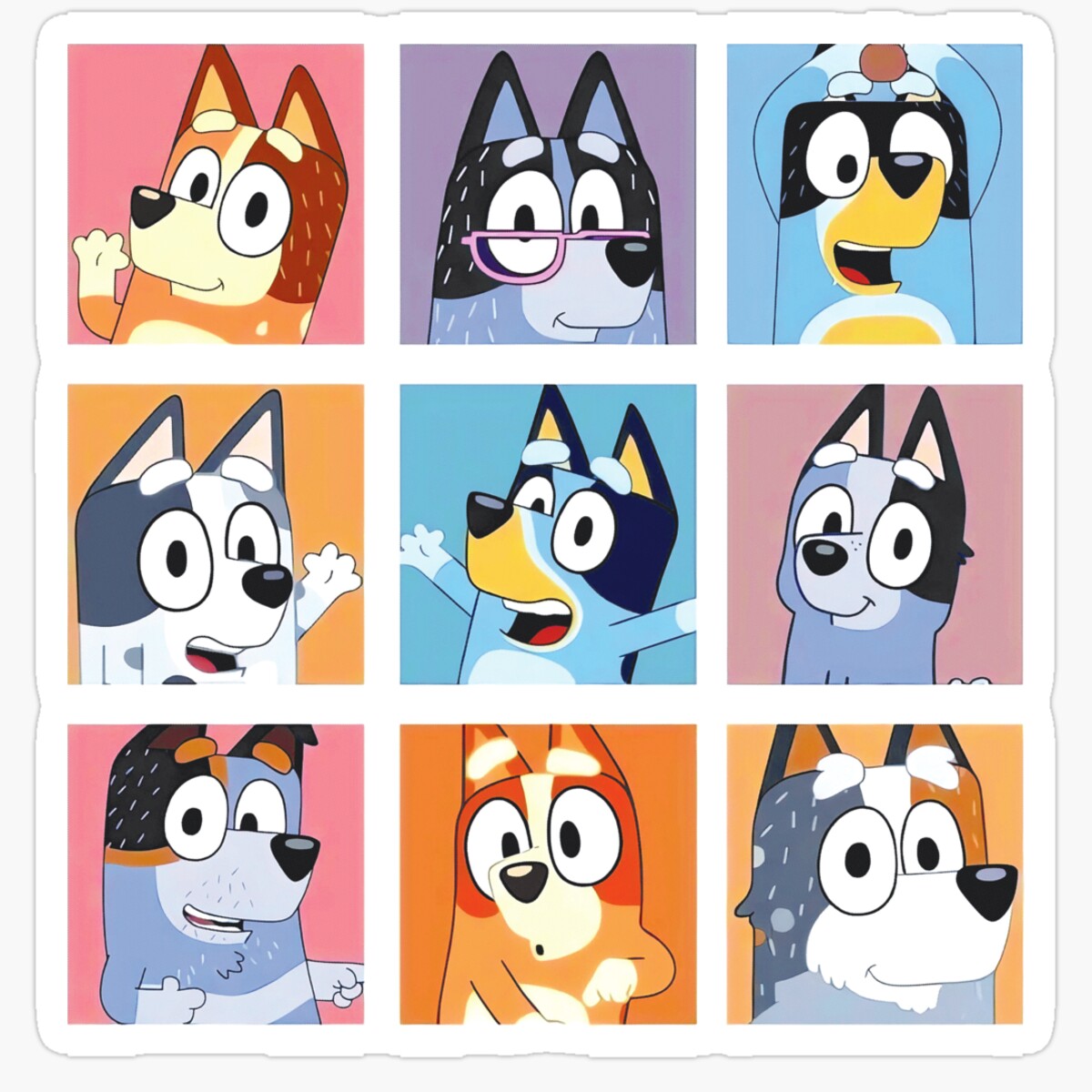 Kira Bluey Collection Sticker Waterproof Sticker for Water Bottles ...