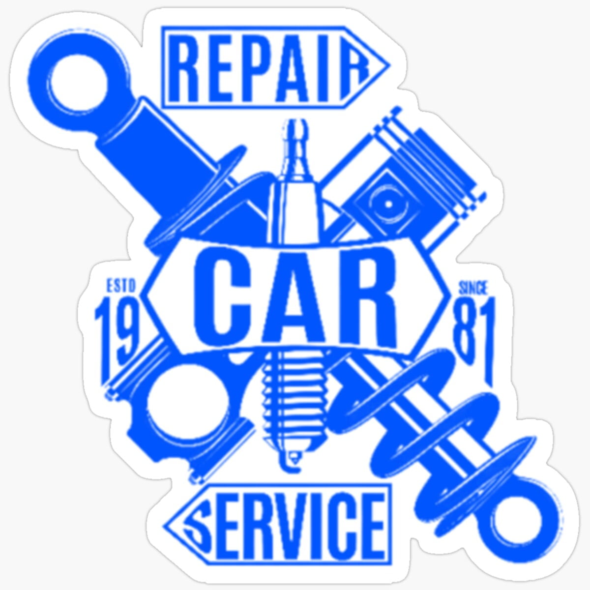 Kira Bluey Mechanics (14) Sticker Waterproof Sticker for Water Bottles ...
