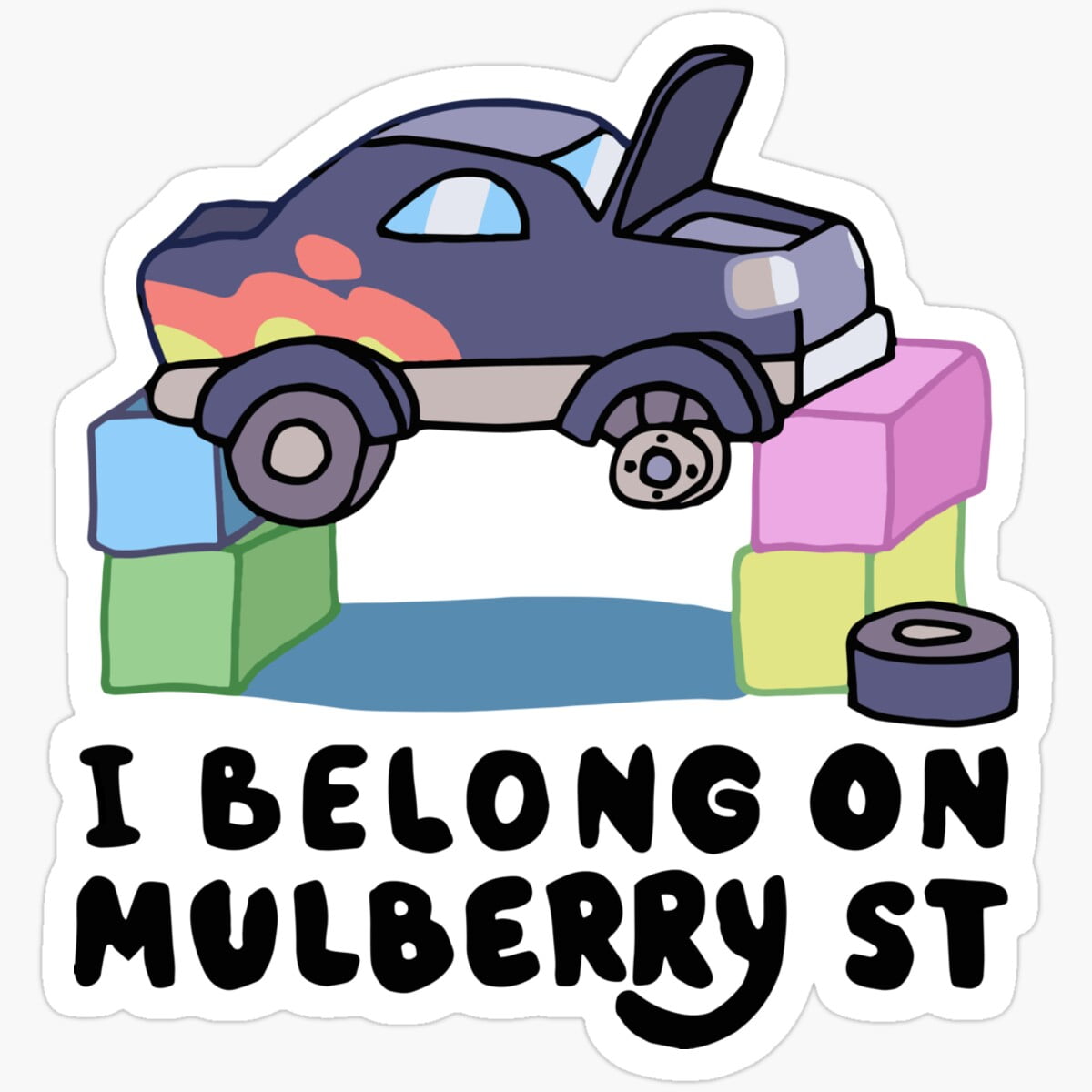 Kira Bluey Mulberry Street Sticker Waterproof Sticker for Water Bottles ...