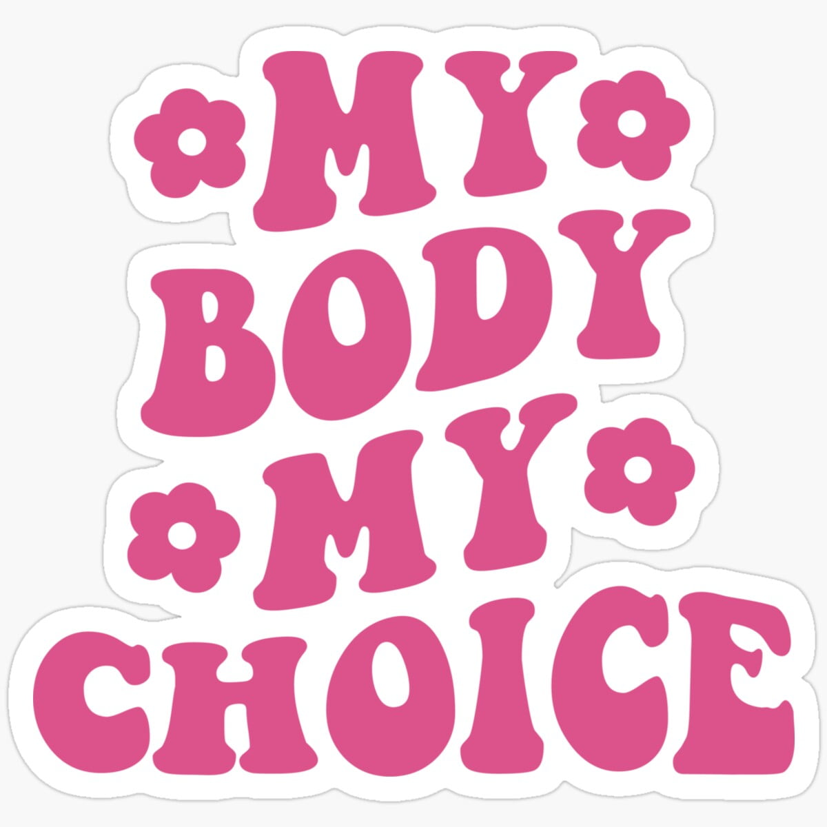 Kira My Body My Choice Pro Choice Feminist Women's Rights Glossy Sticker Waterproof Sticker for ...