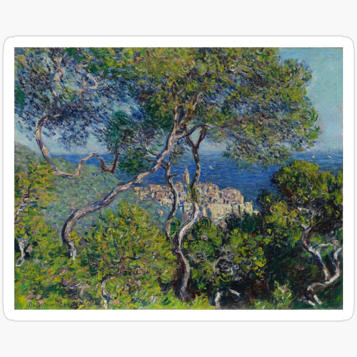 Kira Bordighera by Claude Monet, 1884 Sticker Waterproof Sticker for ...