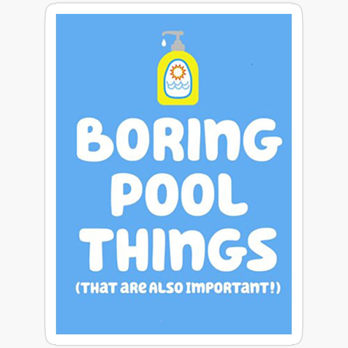 Kira Boring Pool Things Sticker Waterproof Sticker for Water Bottles ...