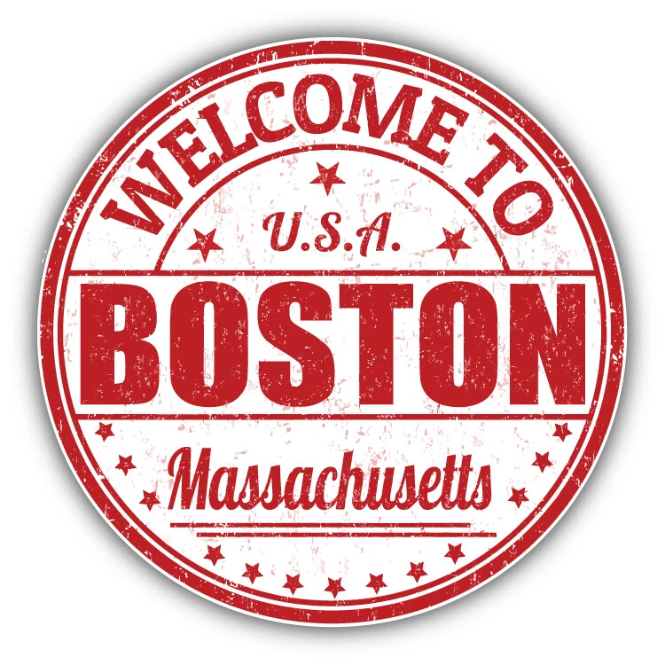 Kira Boston City USA Grunge Welcome Stamp Car Bumper Sticker Decal ...