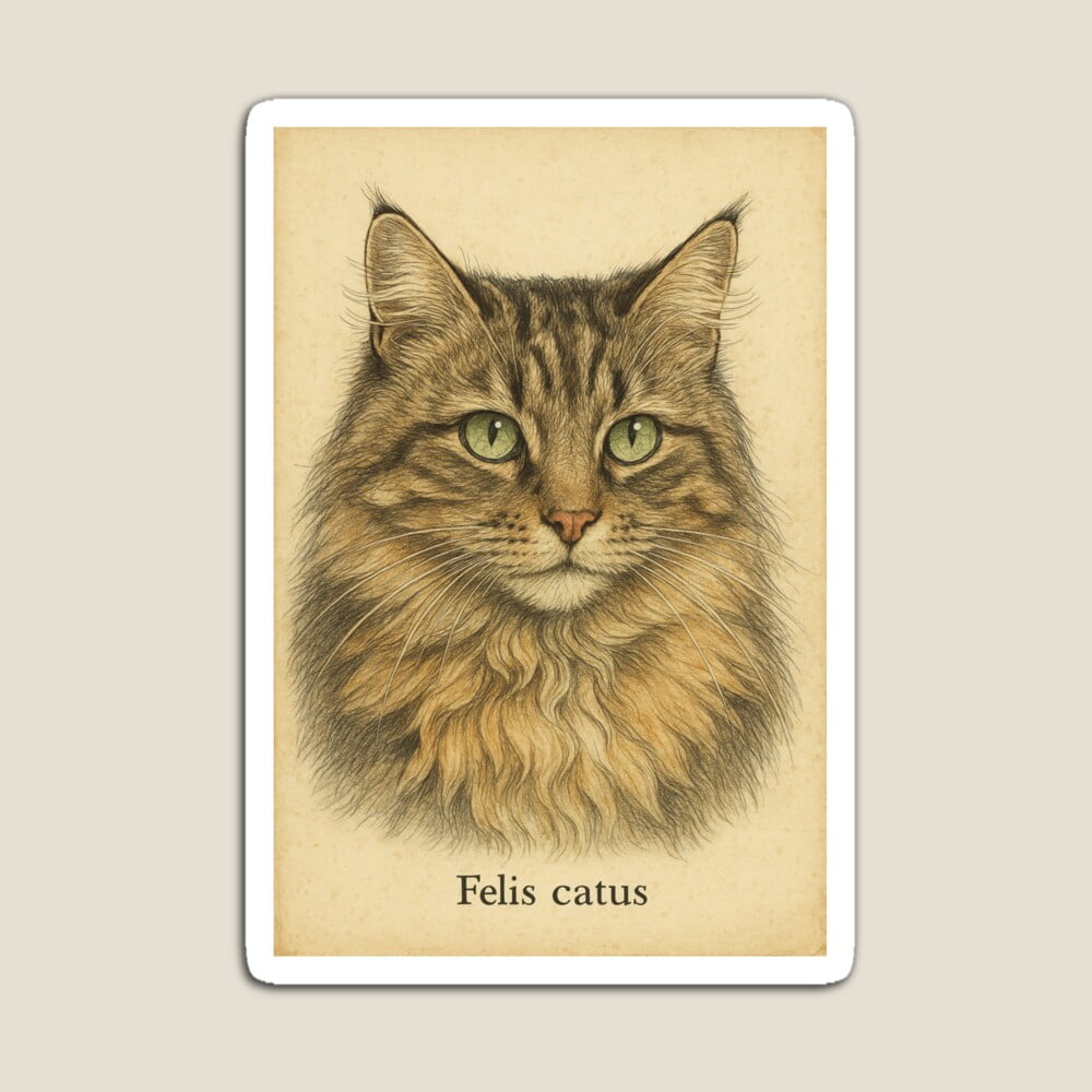 Kira - Botanical Cat Portrait Felis Catus Sticker - 5298 Hot Trending Vinyl Stickers - Walmart.com