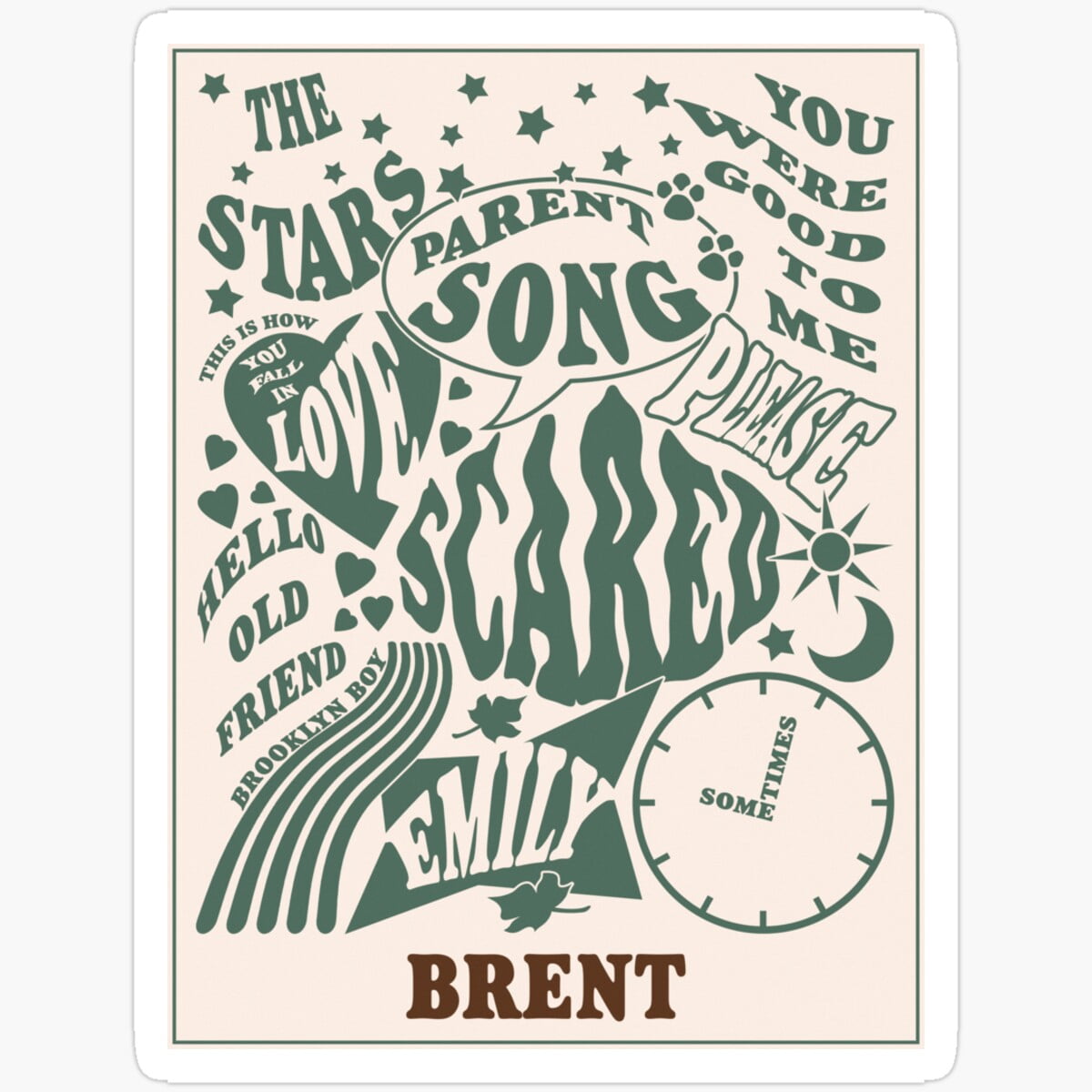 Kira Brent Poster (Tracklist) - Jeremy Zucker & Chelsea Cutler Sticker ...
